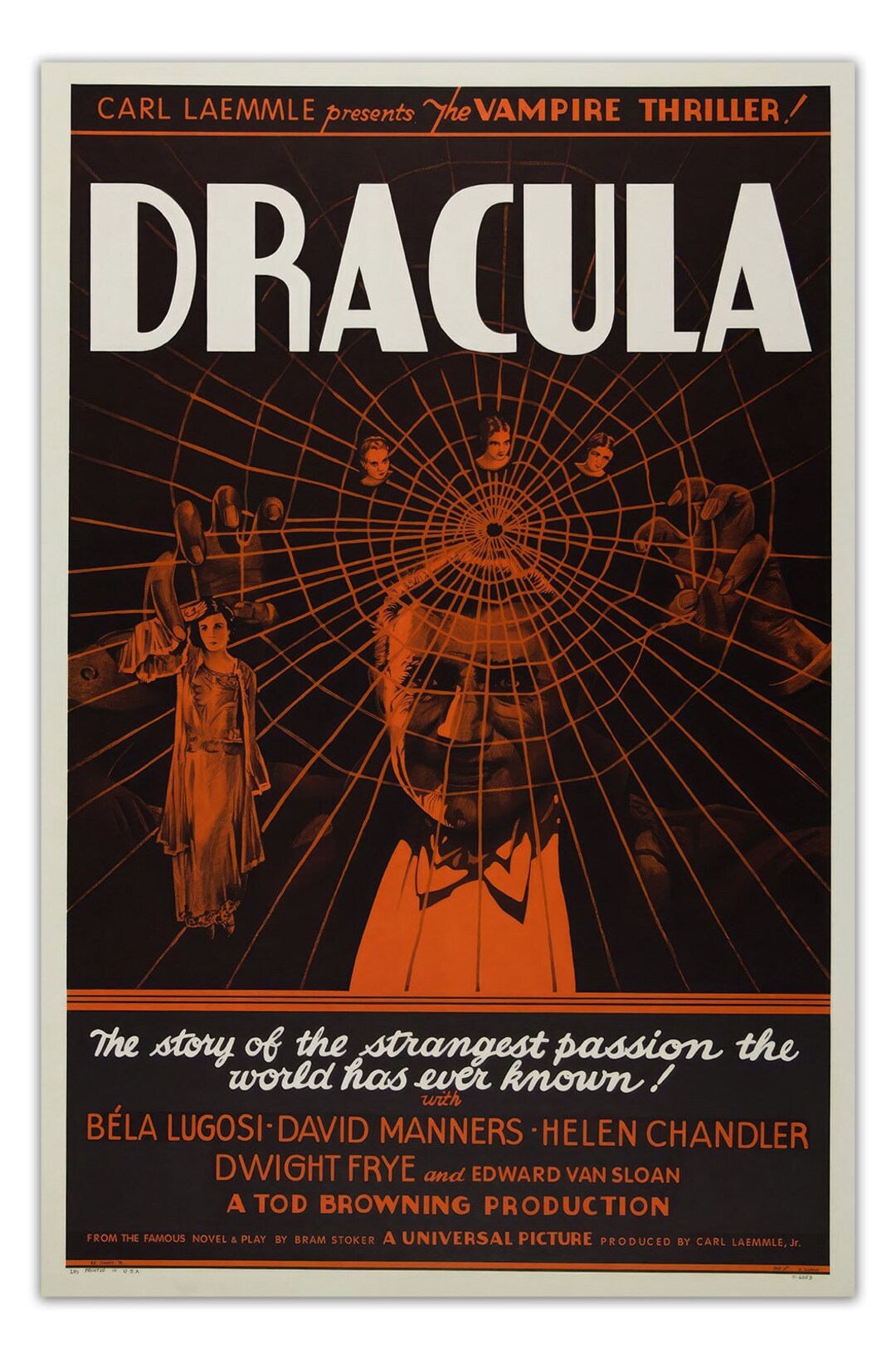Dracula Poster Bela Lugosi 1931 Style B Vampire Horror Wall Art Decor ...