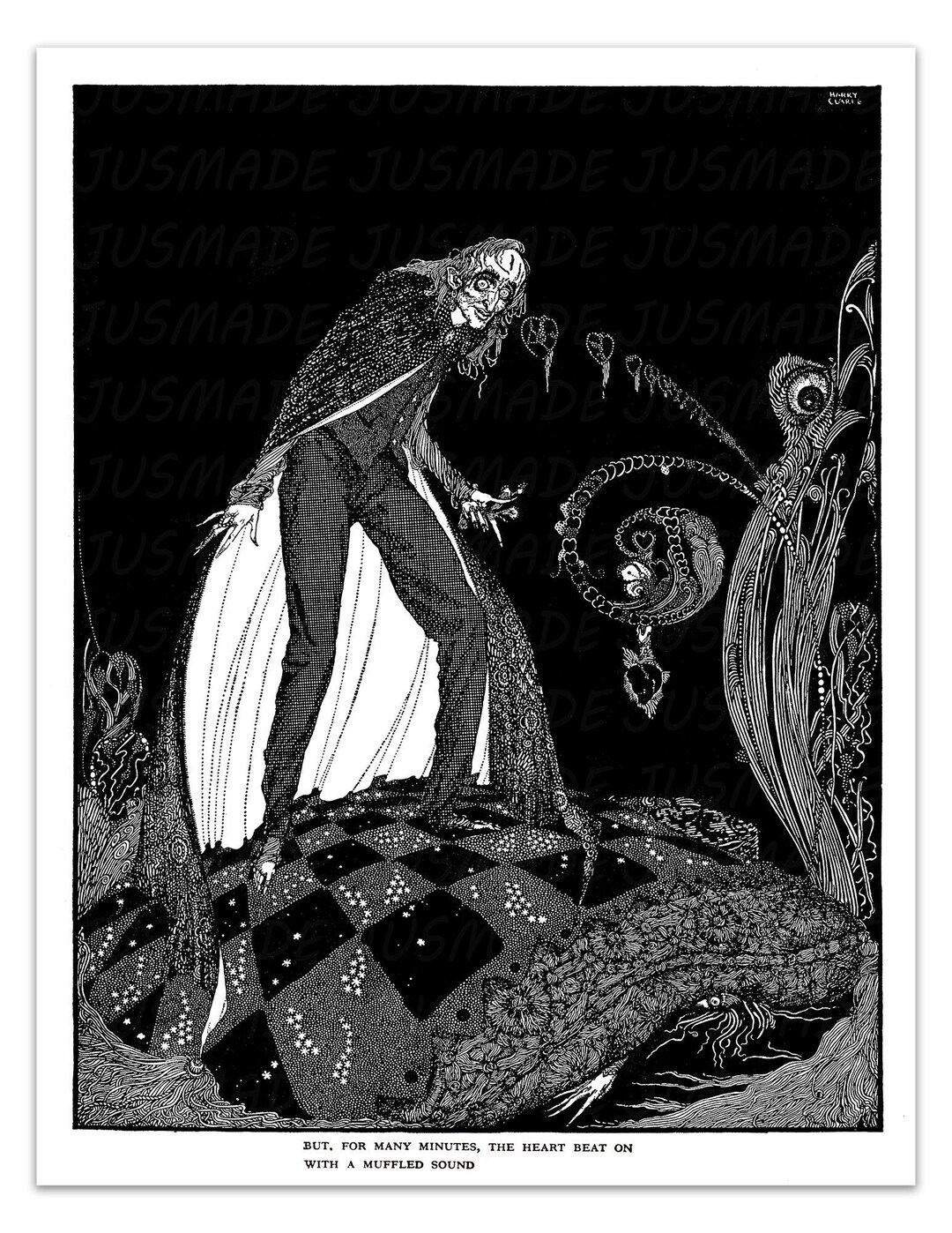 The Tell-tale Heart | POSTER 1919 (edgar Allan Poe) HARRY CLAKE Vintage ...