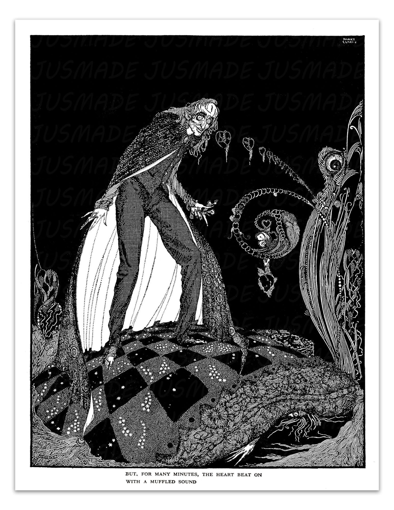 The Tell-tale Heart | POSTER 1919 (edgar Allan Poe) HARRY CLAKE Vintage ...