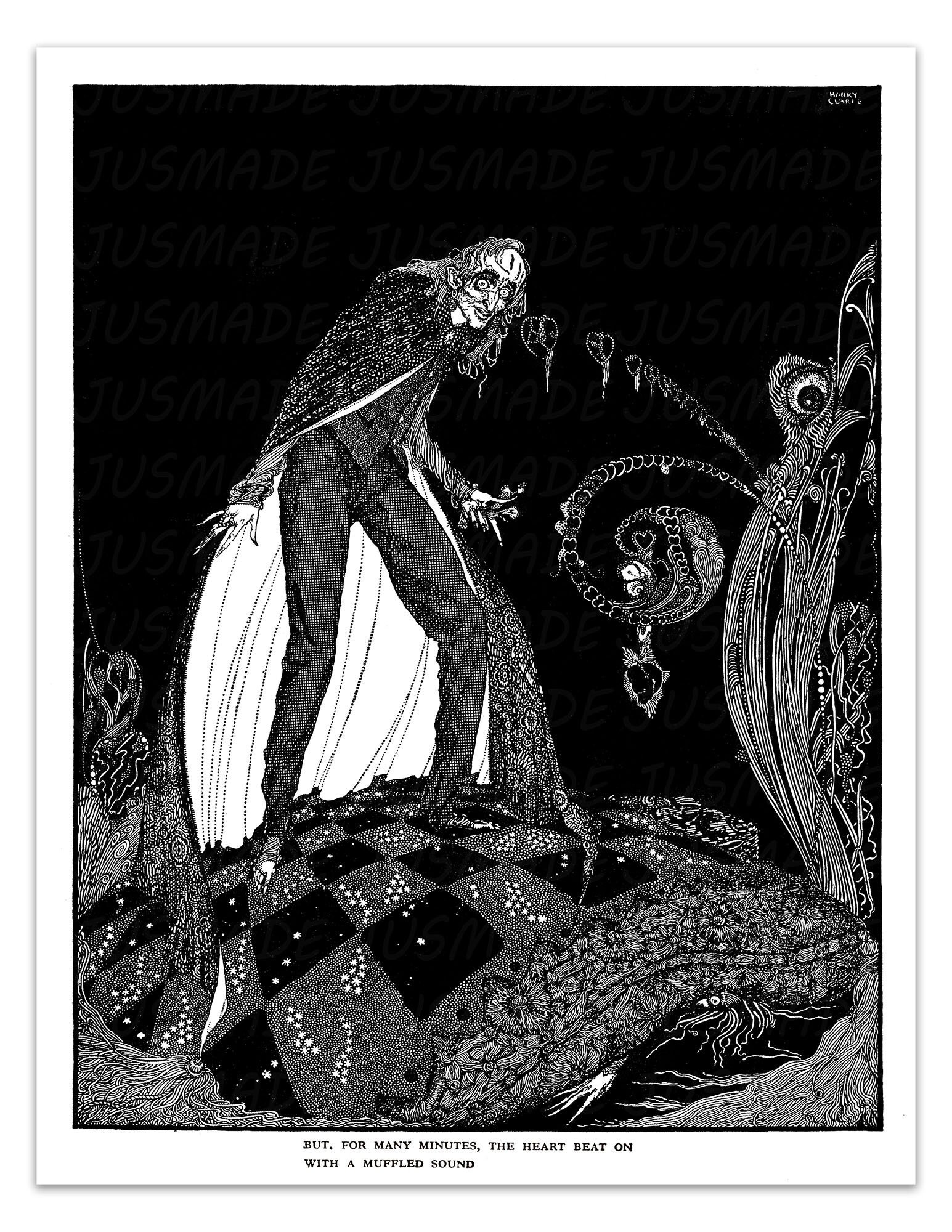 The Tell-tale Heart | POSTER 1919 (edgar Allan Poe) HARRY CLAKE Vintage ...