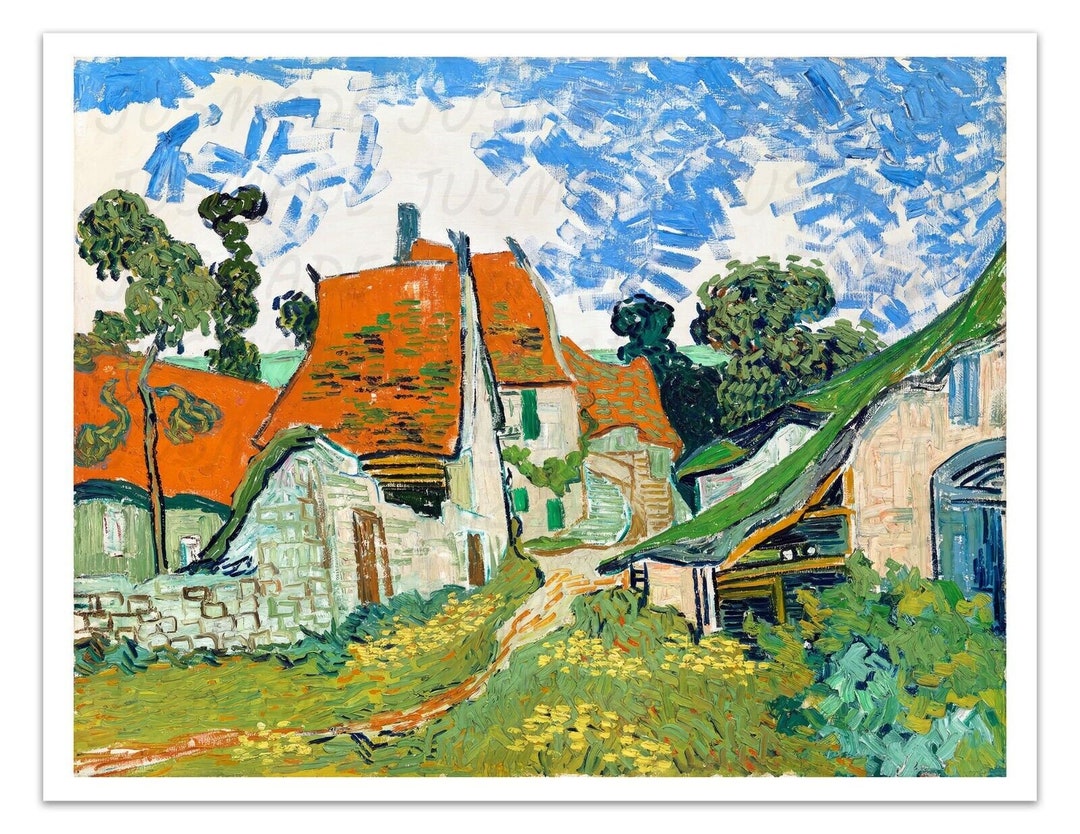 Vincent Van Gogh Street in AUVERS-SUR-OISE (1890) Vintage Painting ...