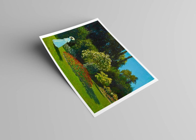 Lady in the Garden (1867) CLAUDE MONET Vintage Painting Poster ...