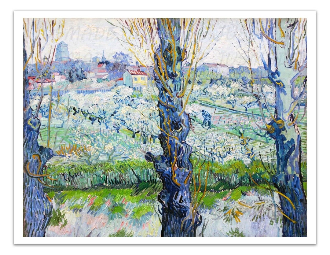 Vincent Van Gogh FLOWERING ORCHARDS (1889) Vintage Painting Poster ...