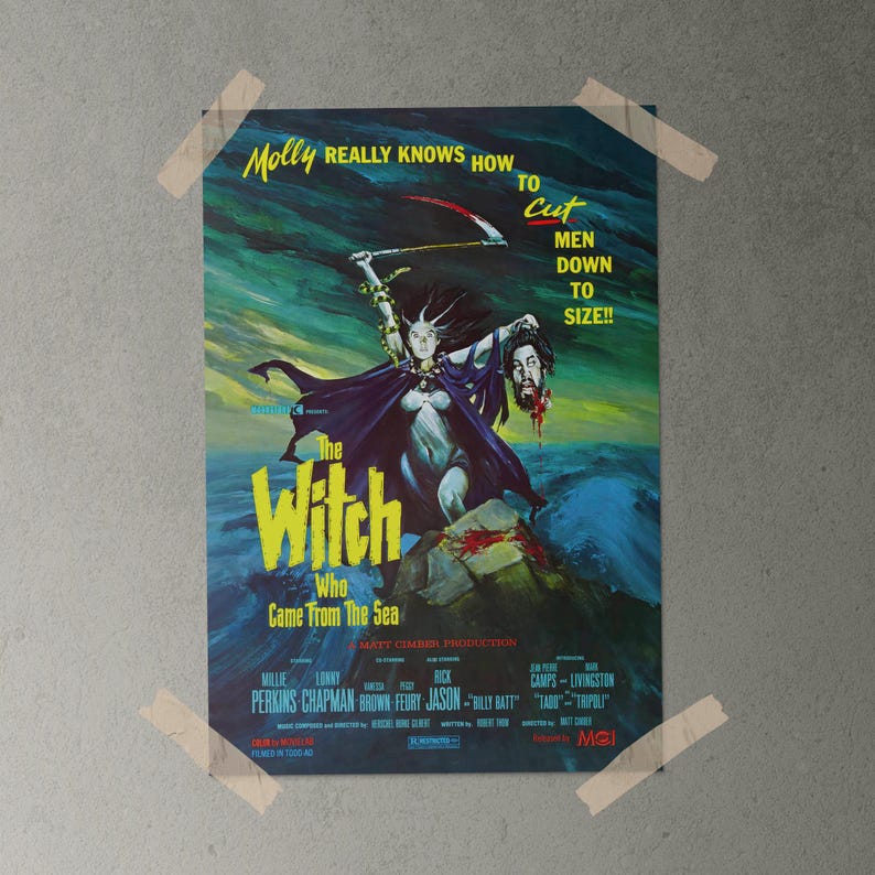 Witch Who Came From the Sea - Poster 1970s Vintage Horror Wall Art ...