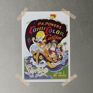 SINBAD THE SAILOR 1935 Vintage Animated Cartoon Movie Art Poster 22x15 ...