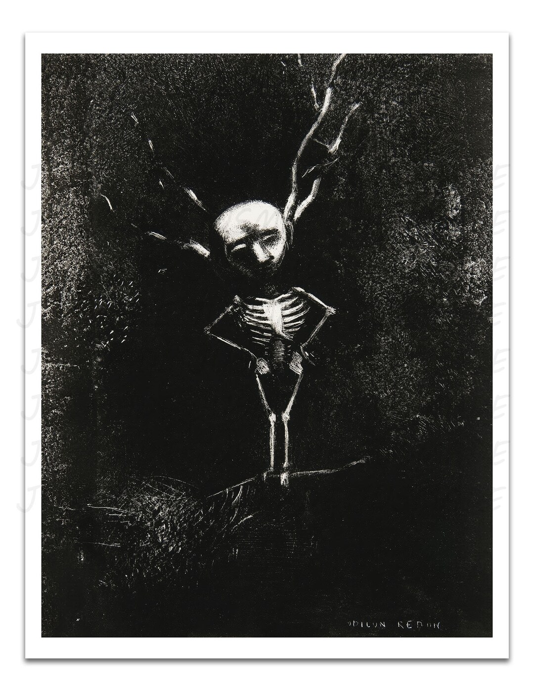 In the Maze of Branches the Pale Figure Appeared 1887 ODILON REDON ...
