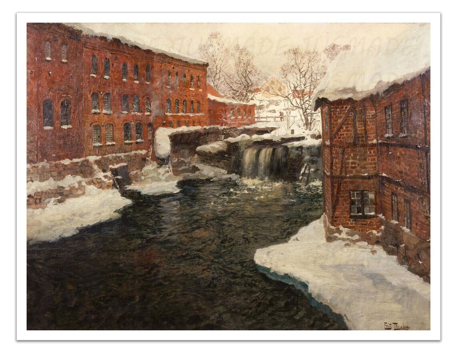 Mill Scene (1847) CLAUDE MONET Vintage Painting Poster -unframed ...
