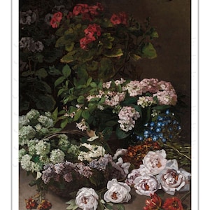 Spring Flowers (1864) CLAUDE MONET Vintage Painting Poster -unframed ...