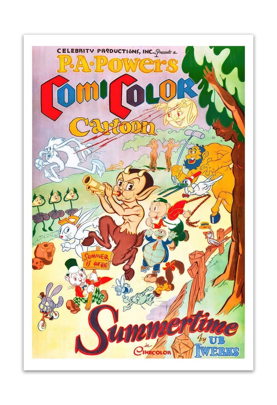 SUMMERTIME 1935 Vintage Animated Cartoon Movie Poster, Wall Decor 22x17 ...