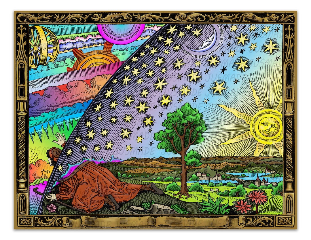 The Flammarion Engraving WHEELS WITHIN WHEELS 1888 Psychedelic -flat ...