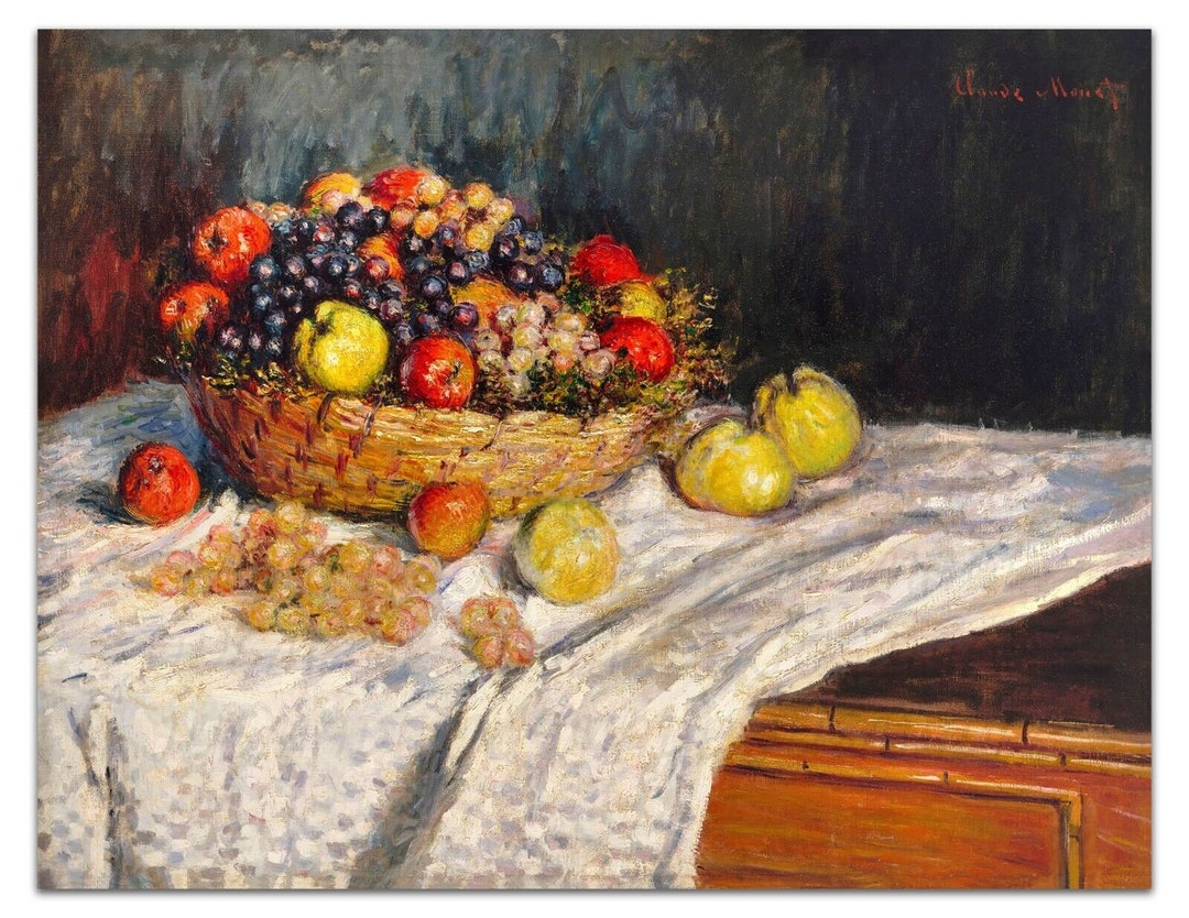 Apples and Grapes (1879–1880) CLAUDE MONET Vintage Painting Poster ...