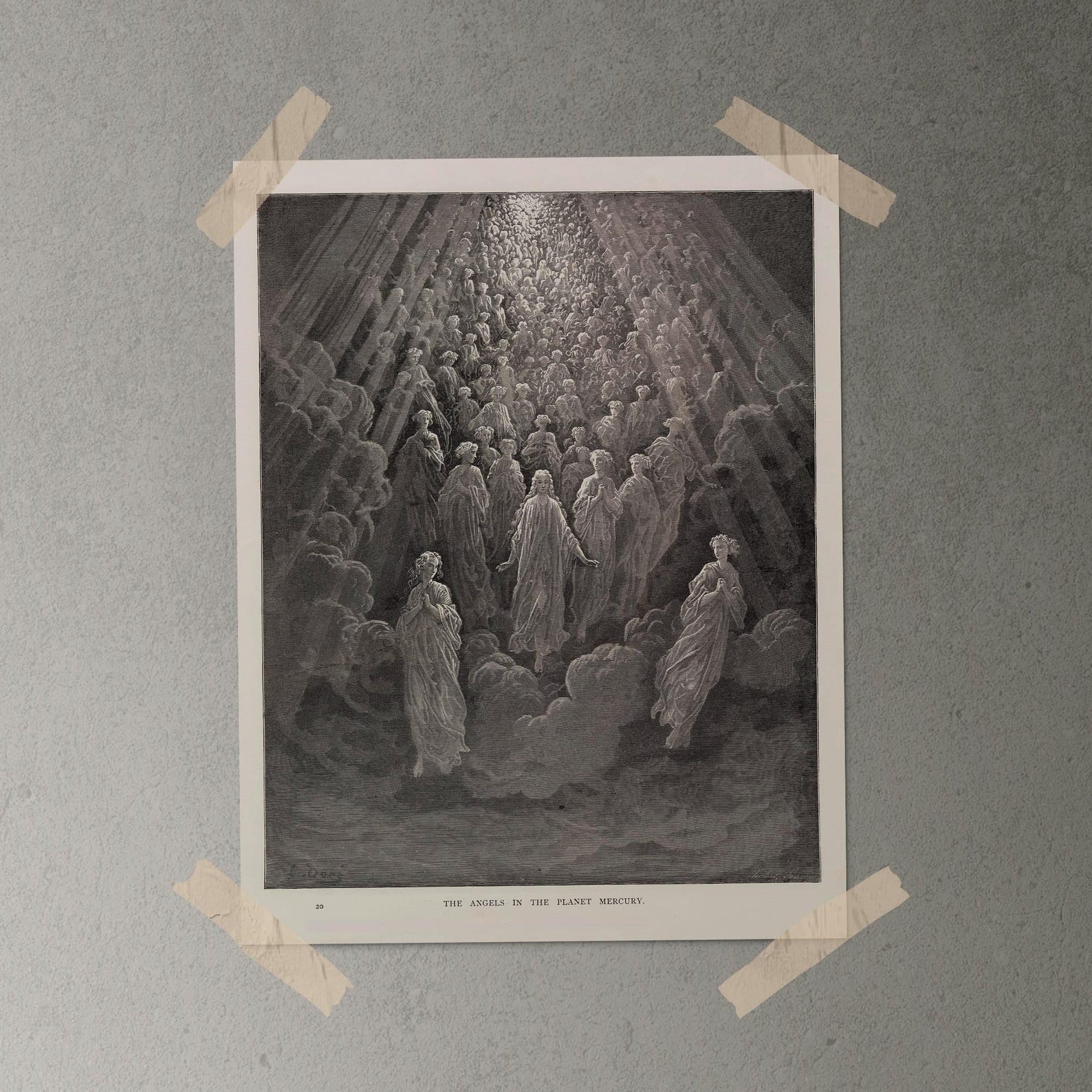 Gustave Dore: Angels in the PLANET MERCURY (1891) Vintage Illustration ...
