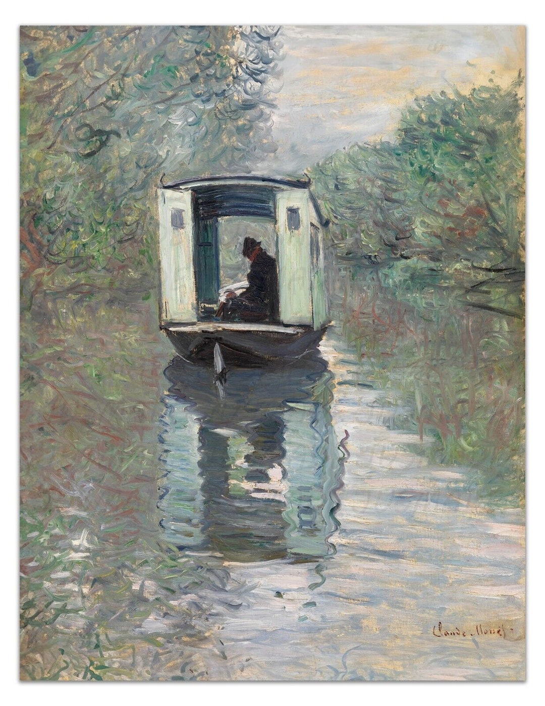The Studio Boat CLAUDE MONET Vintage Painting Poster -unframed- Premium ...