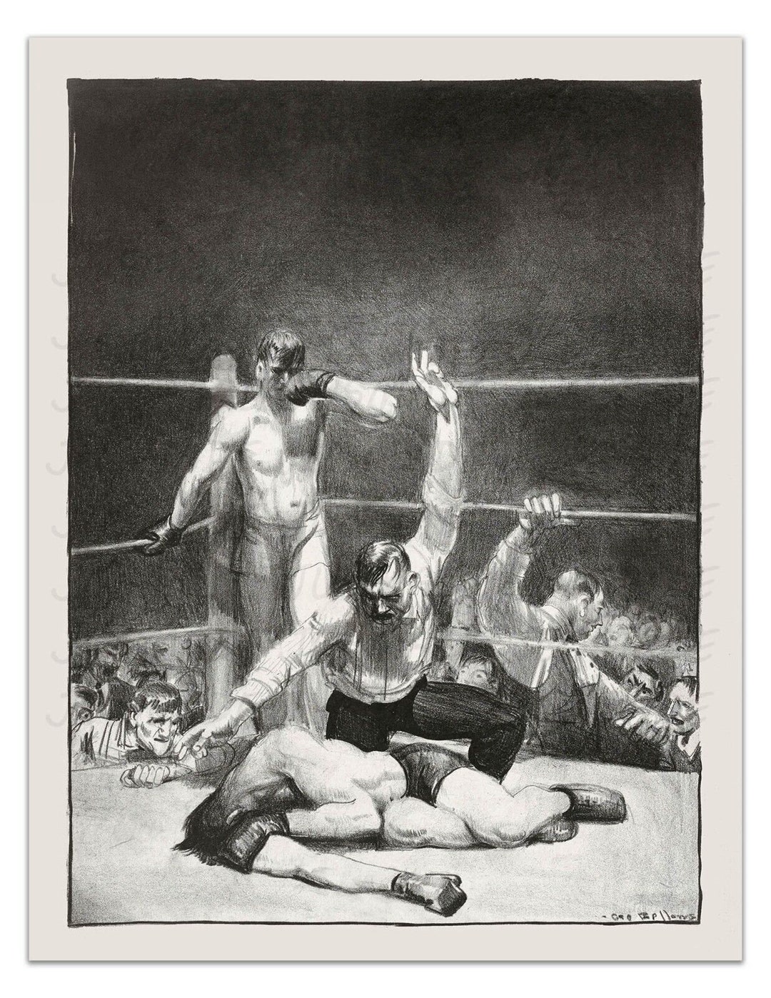 Counted Out, First Stone (1921) GEORGE BELLOWS Vintage Painting Poster ...