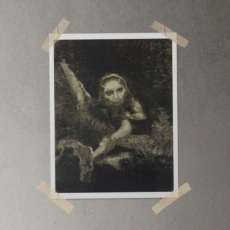 Caliban on a Branch ODILON REDON 1881 Vintage Poster unframed Premium ...