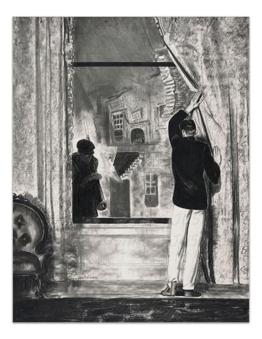 The Window 1922 GEORGE BELLOWS Vintage Illustration Poster - Etsy