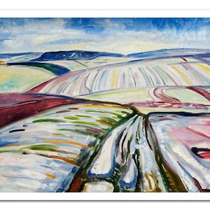 Edvard Munch FIELD In THE SNOW (1907) Vintage berühmtes Gemälde ...