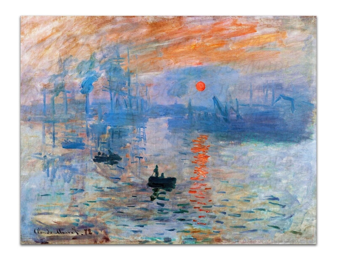 Impression, Sunrise (1872) CLAUDE MONET Vintage Painting -unframed ...