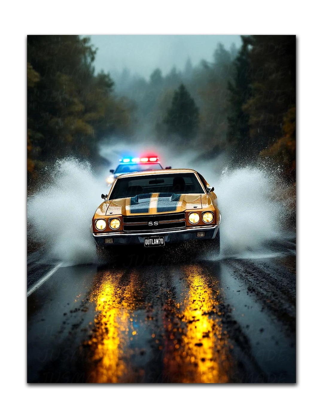 1970 Chevrolet Chevelle SS Outlaw – Muscle Car Police Chase -poster ...