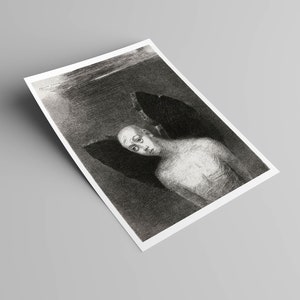 The Fallen Angel Spreads His Black Wings 1886 ODILON REDON Vintage ...
