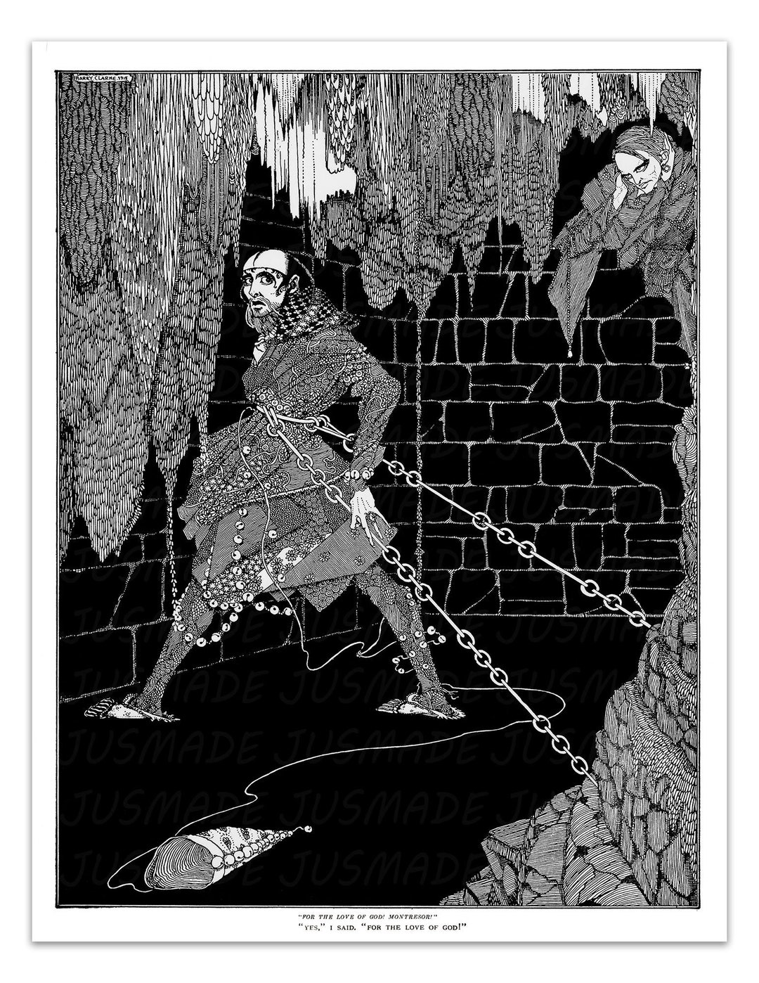 The Cask of Amontillado | POSTER 1919 (edgar Allan Poe) HARRY CLAKE ...