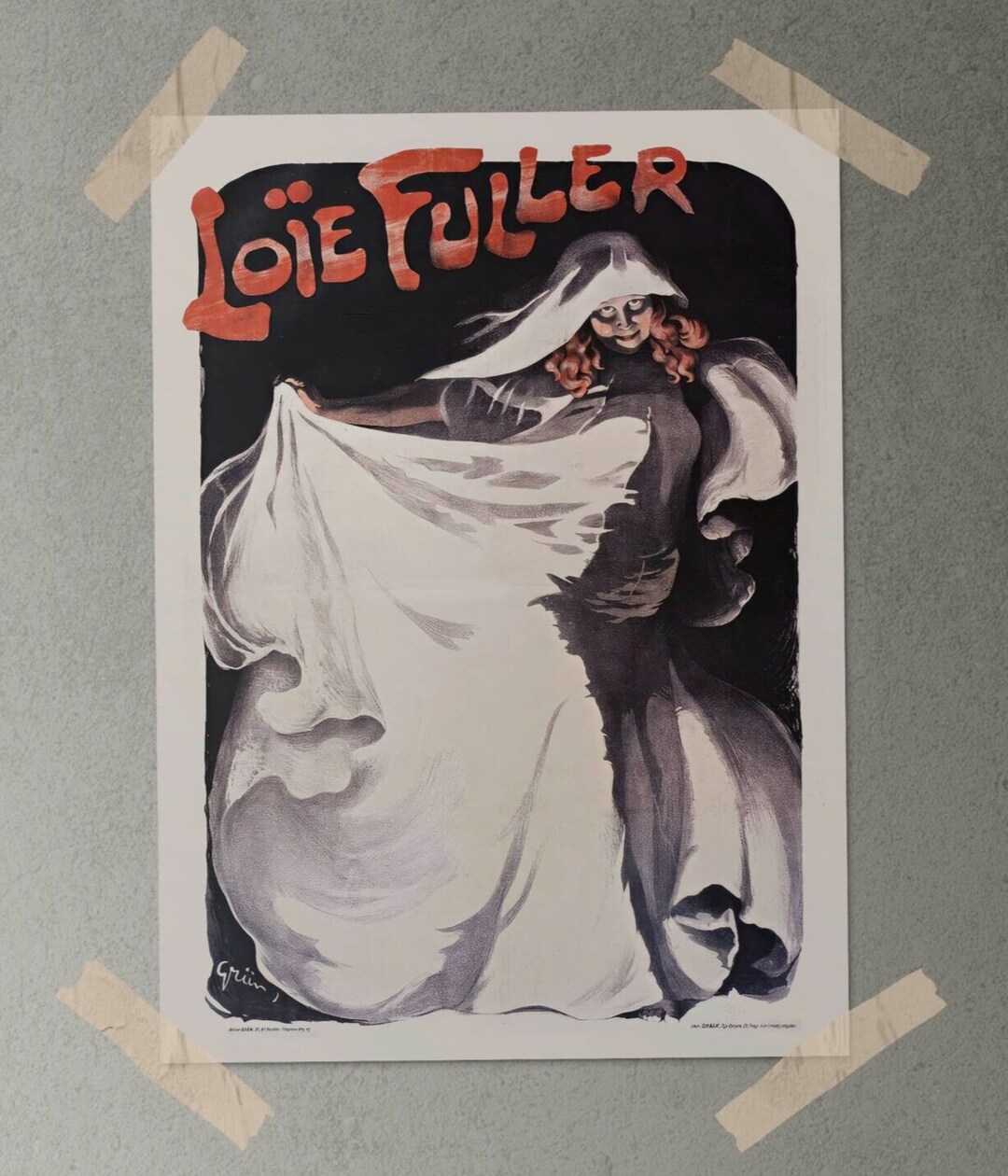 Vintage Poster AFFICHE LOIE FULLER 1901 Art Nouveau Creepy Illustration ...