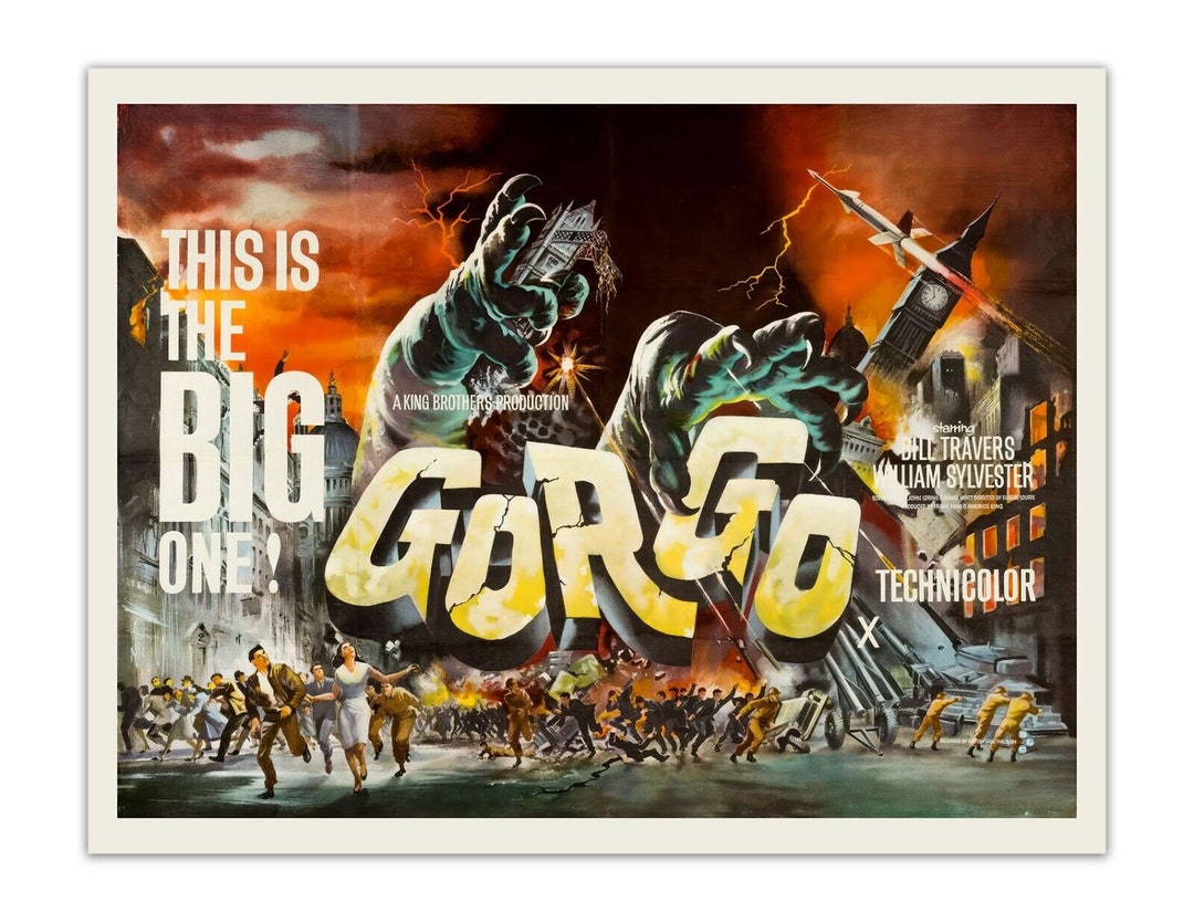 GORGO 1961 Sci-fi MONSTER Film Reproduction UK Poster/print Vintage ...