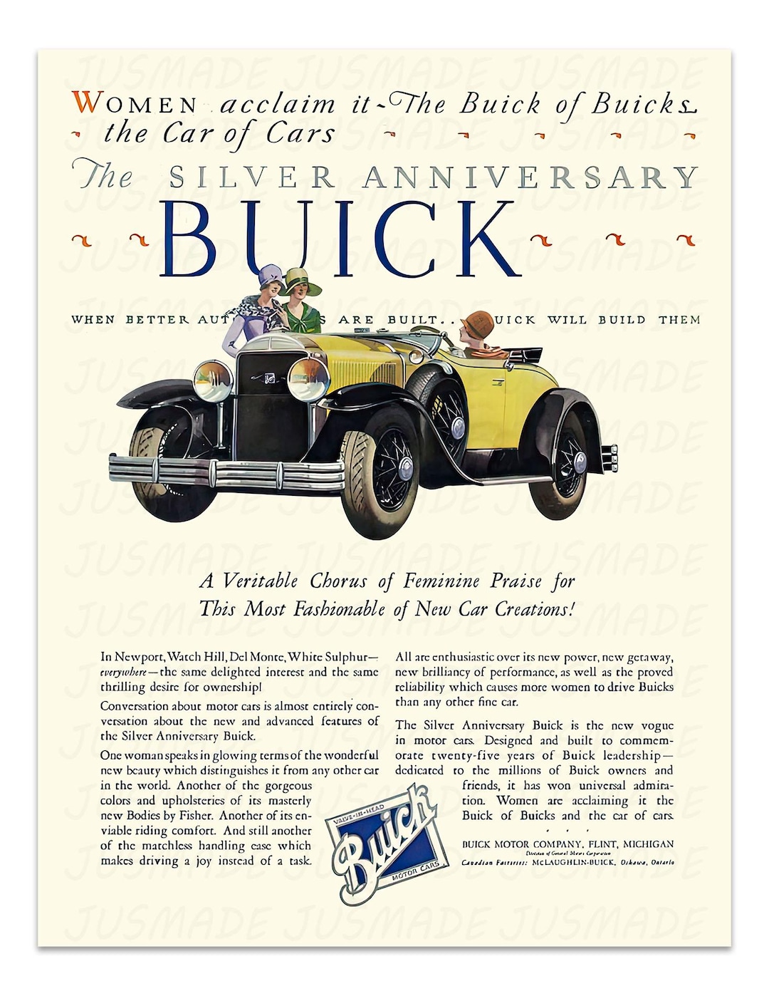 Vintage Buick Advertisement 1928 Car POSTER Wall Decor -unframed- Art ...