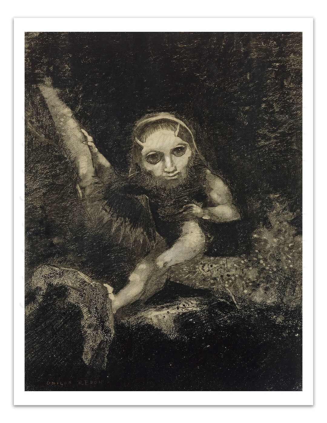 Caliban on a Branch ODILON REDON 1881 Vintage Poster -unframed- Premium ...