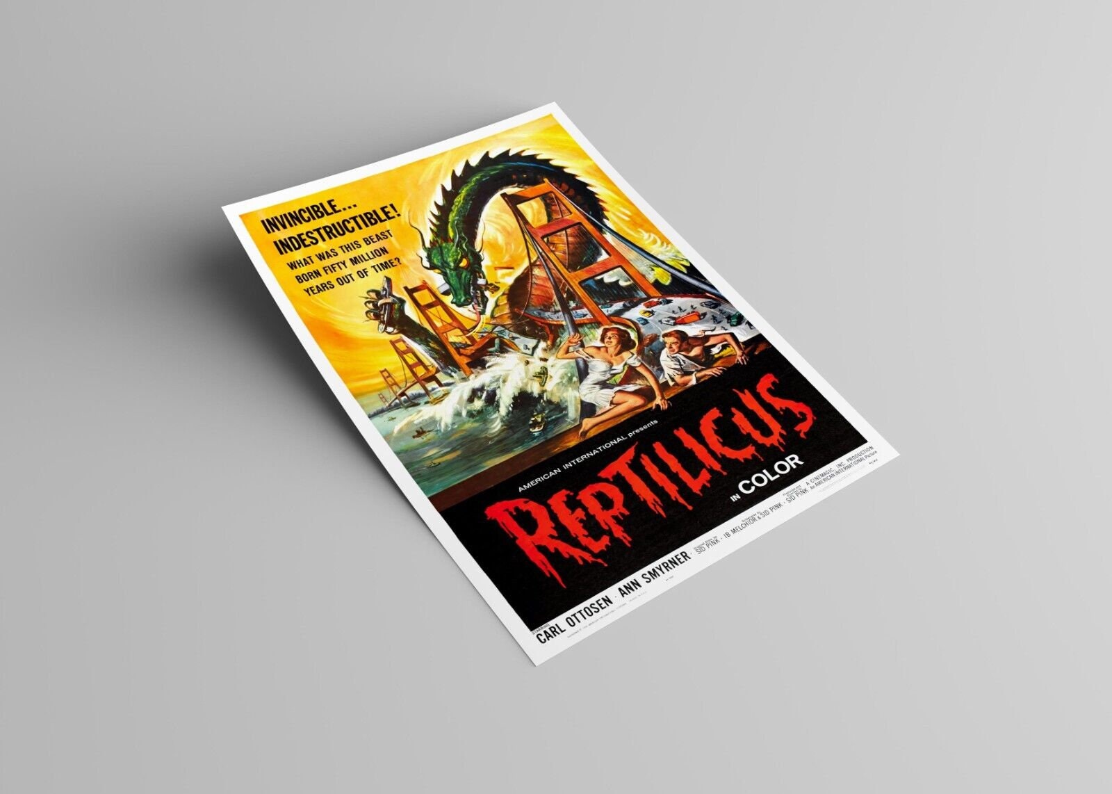 Reptilicus 1962 Vintage Film SCI-FI MONSTER Poster, 22x14.5 Premium ...