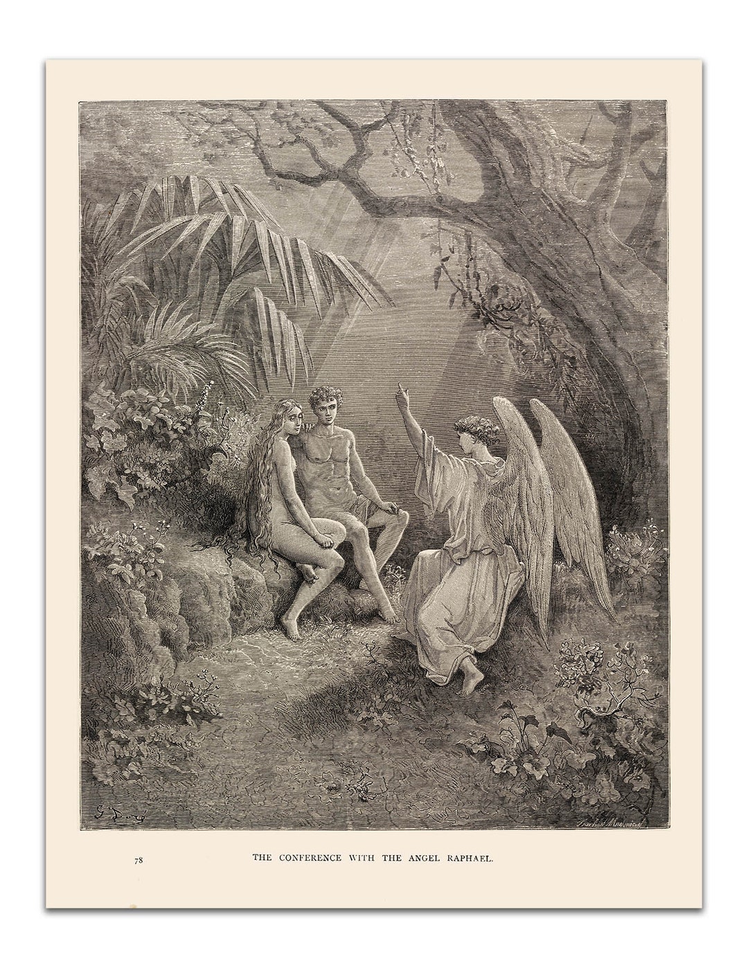 Gustave Dore: Conference With the ANGEL RAPHAEL 1891 Vintage ...