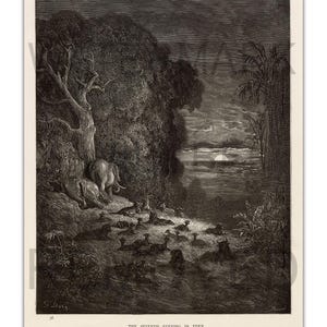 Gustave Dore: SEVENTH EVENING in EDEN (1891) Vintage Illustration Bible ...