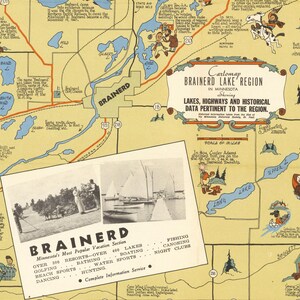 Brainerd Lakes Region Map Poster - Minnesota Illustrated Pictorial ...