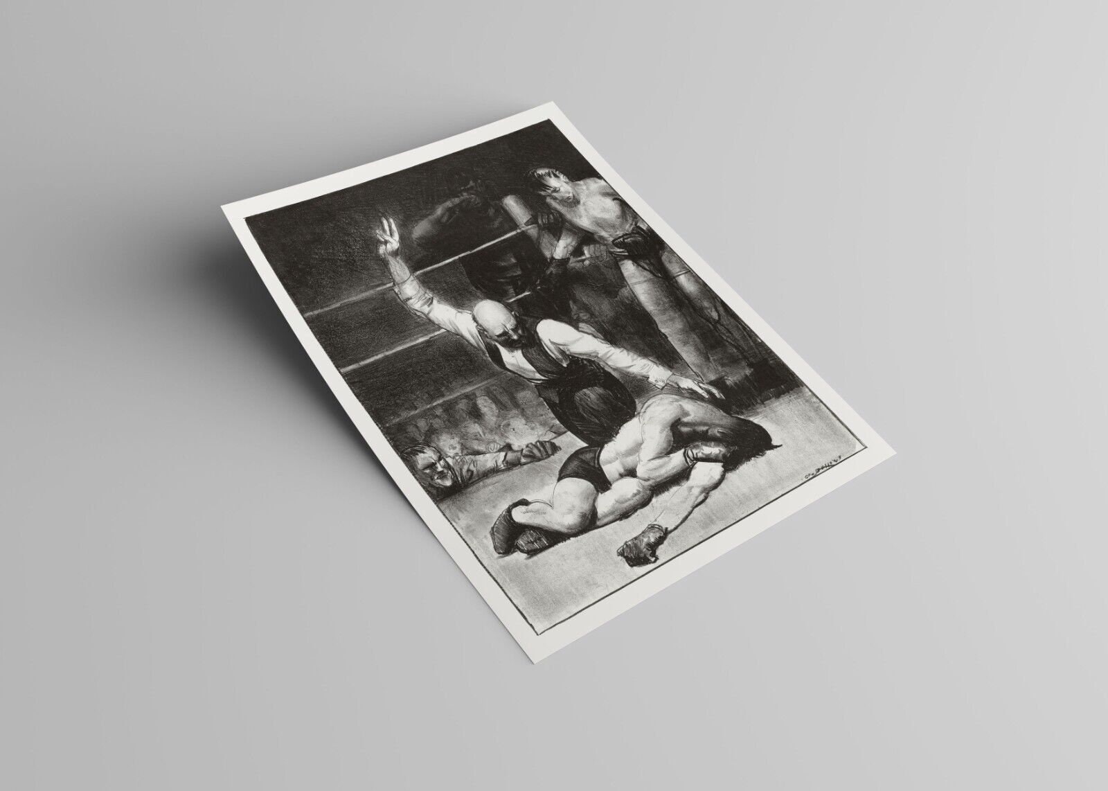 Counted Out, Second Stone 1921 GEORGE BELLOWS Vintage Painting Poster ...