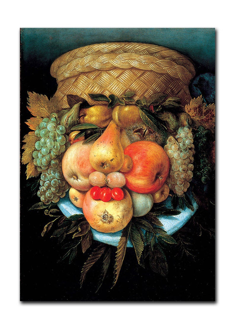Giuseppe Arcimboldo FRUIT BASKET 1550 borderless Painting - Etsy