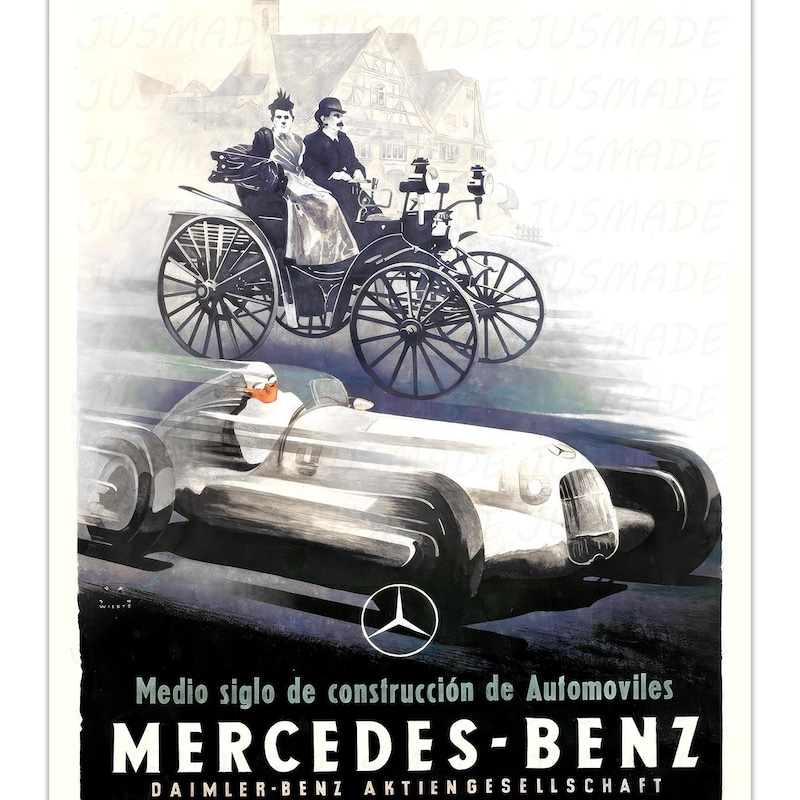 Vintage Mercedes Poster - Etsy