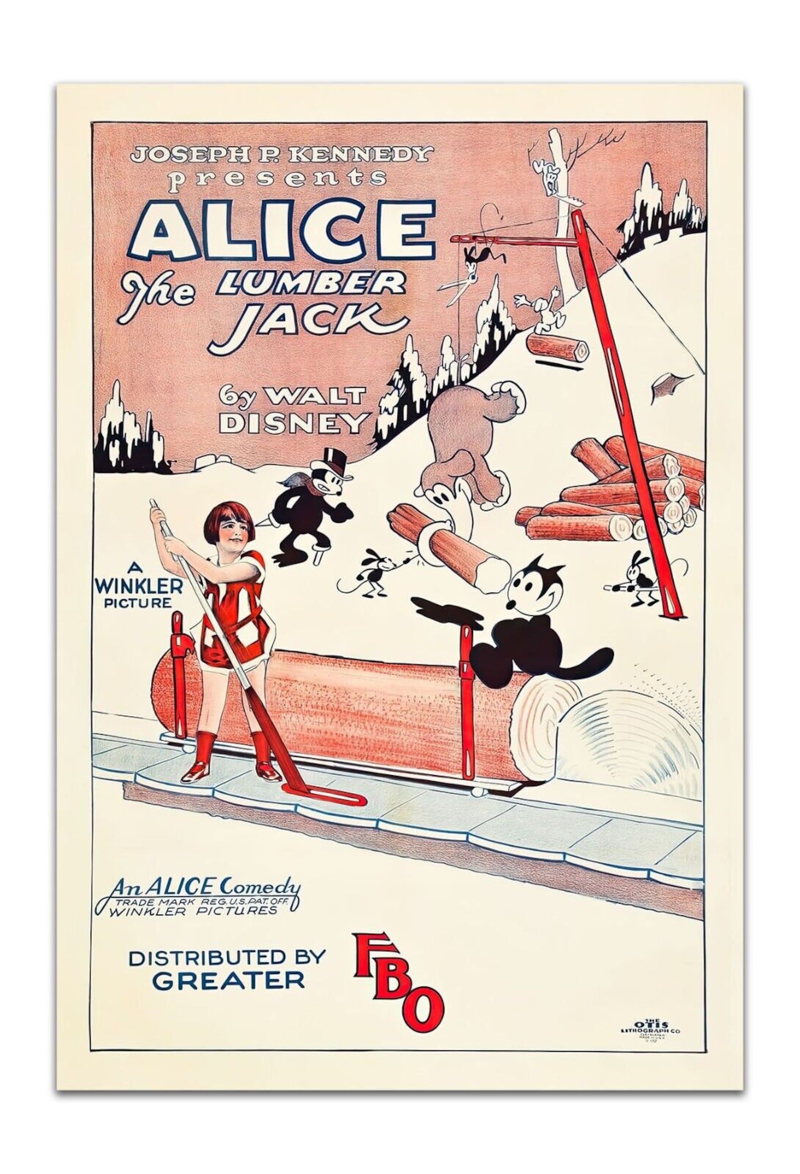 ALICE the LUMBER JACK 1926 Vintage Animated Cartoon Movie Poster 22x15 ...