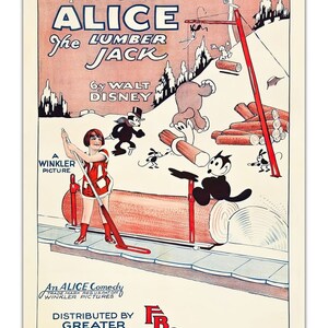 ALICE the LUMBER JACK 1926 Vintage Animated Cartoon Movie Poster 22x15 ...