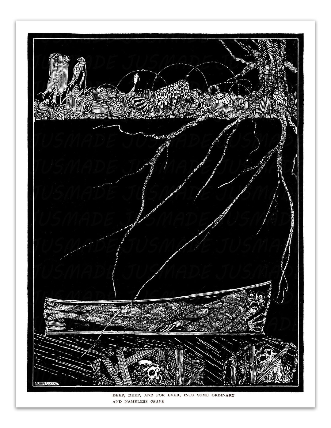 The Premature Burial | POSTER 1919 (edgar Allan Poe) HARRY CLAKE ...