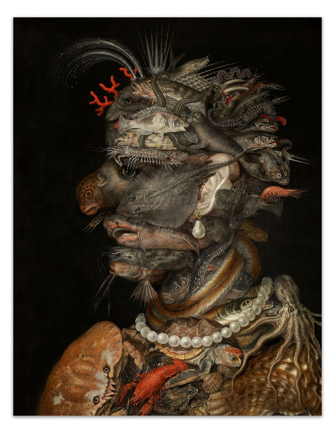 Giuseppe Arcimboldo THE WATER (borderless) 1566 Vintage Painting ...