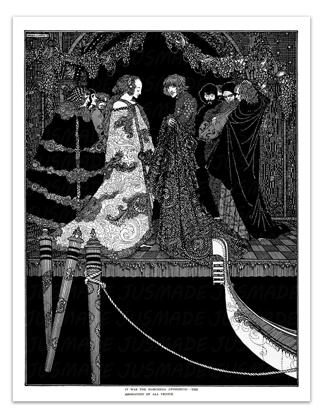 The Assignation of Venice | POSTER 1919 (edgar Allan Poe) HARRY CLAKE ...