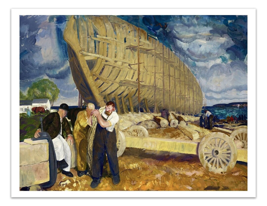 Builders of Ships (1916) GEORGE BELLOWS Vintage Painting Poster ...
