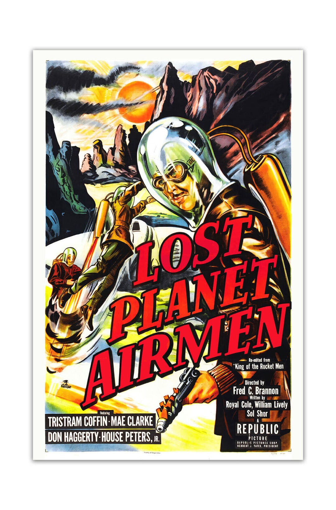 LOST PLANET AIRMEN 1951 Vintage Retro Science Fiction Film, Poster ...