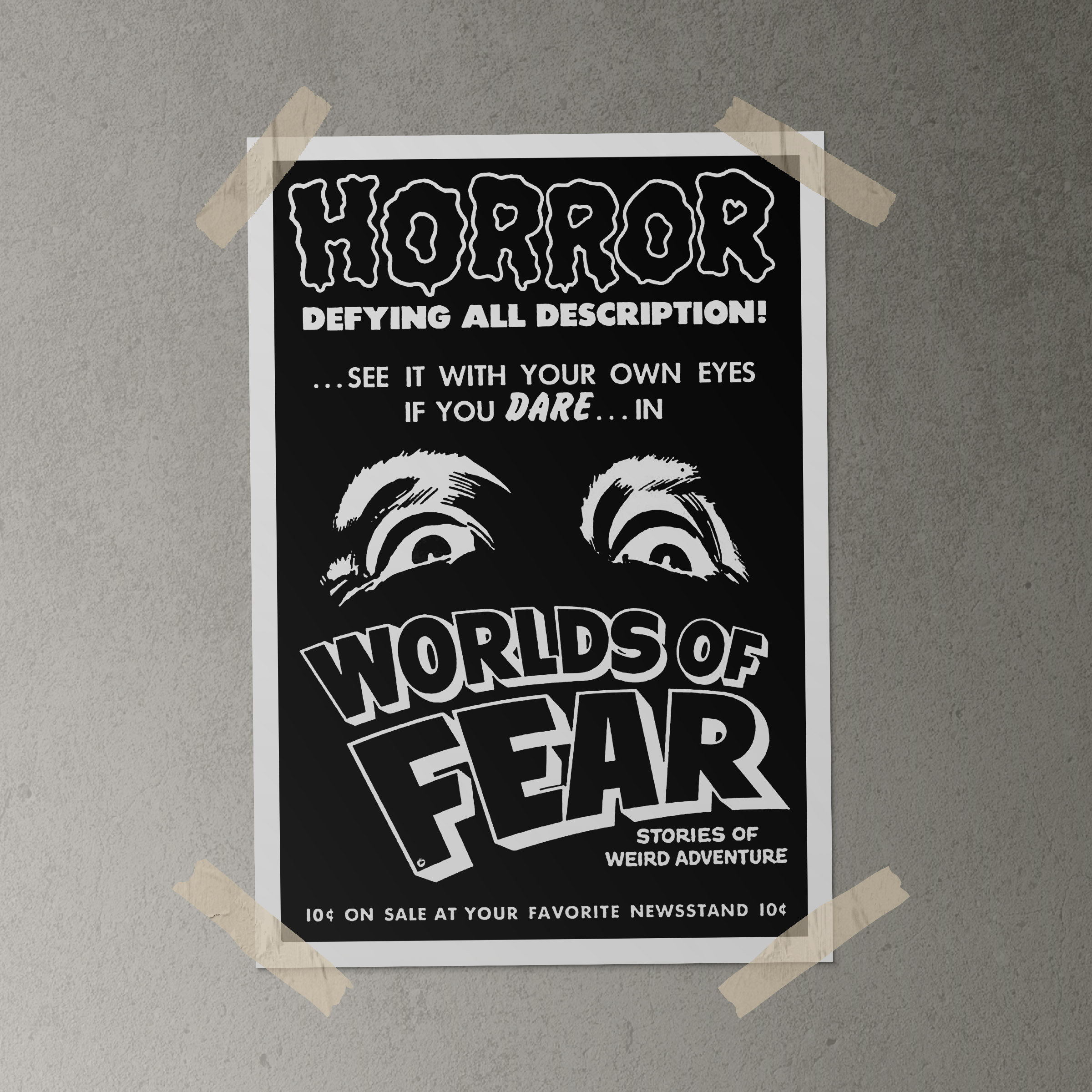 Vintage Horror Comic Rare Art BLACK & WHITE Reproduction Poster/print ...