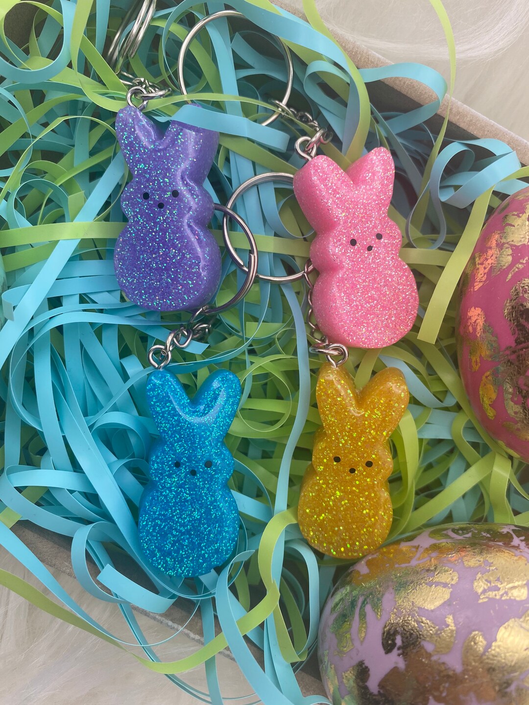 Peeps Bunny Keychain - Etsy