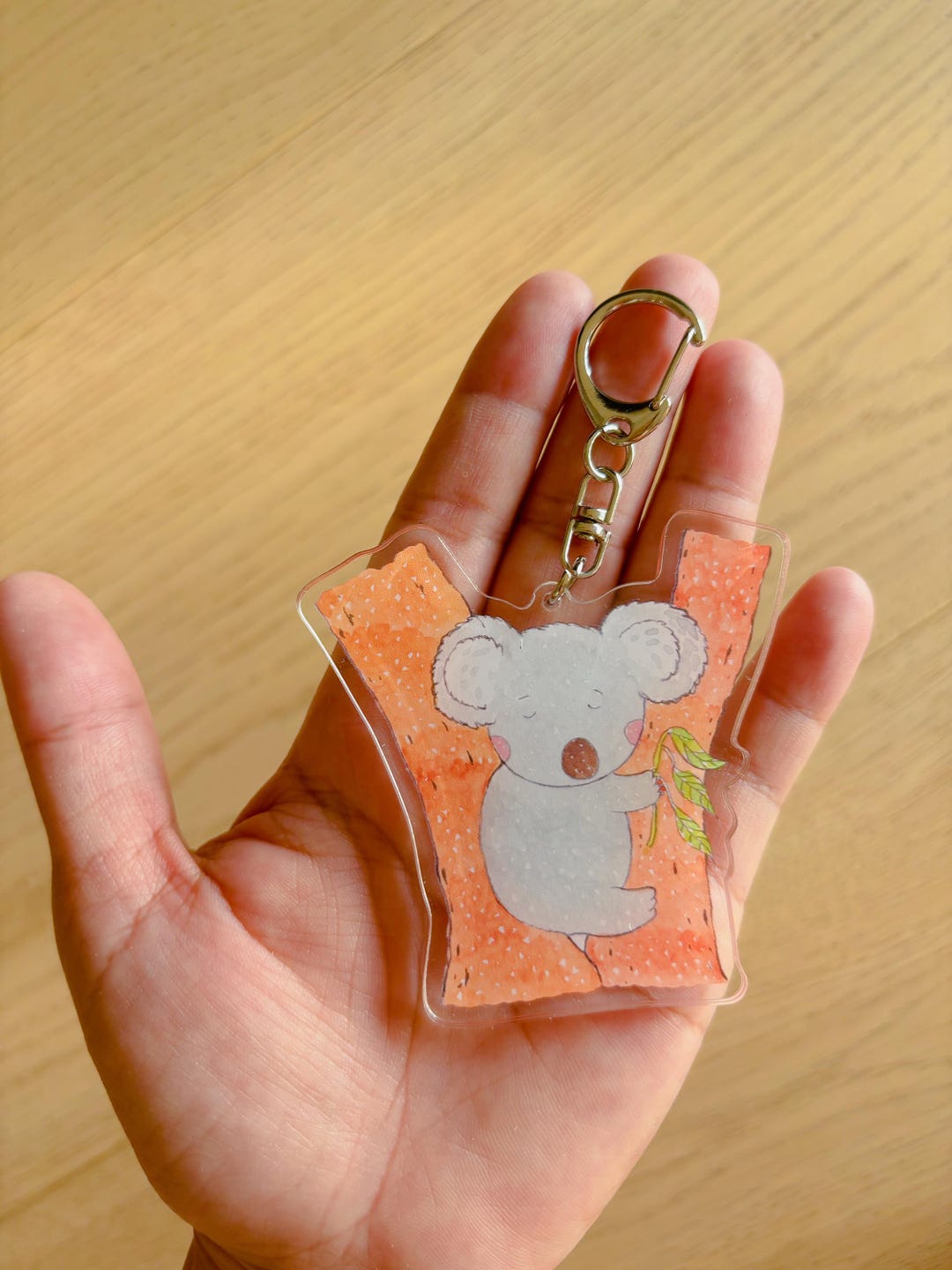 Cozy Koala Keyring / Cute Clear Acrylic Keychain - Etsy