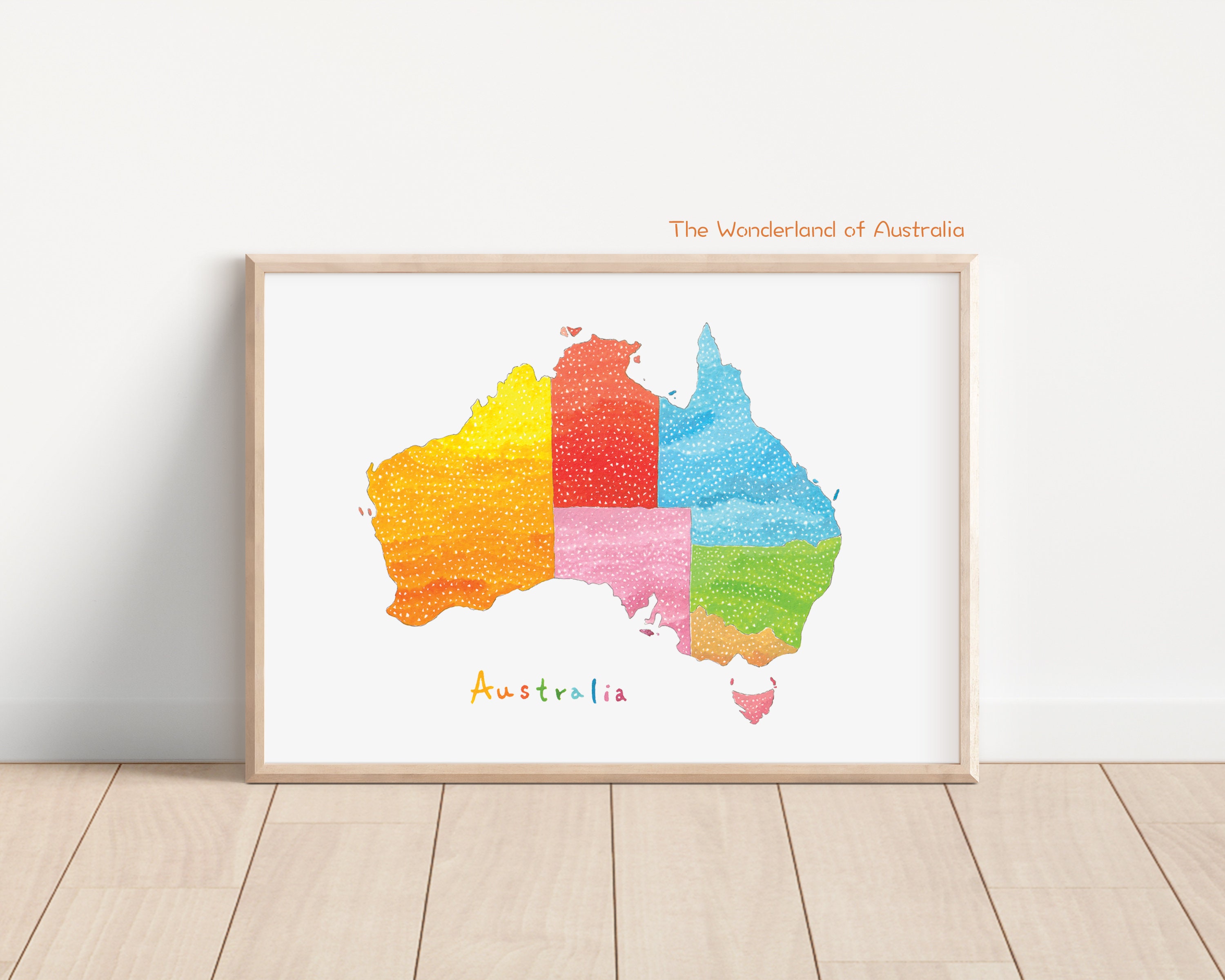 Australia Map Art Print/ Watercolour/ Illustration/ Wall Art/ Home ...
