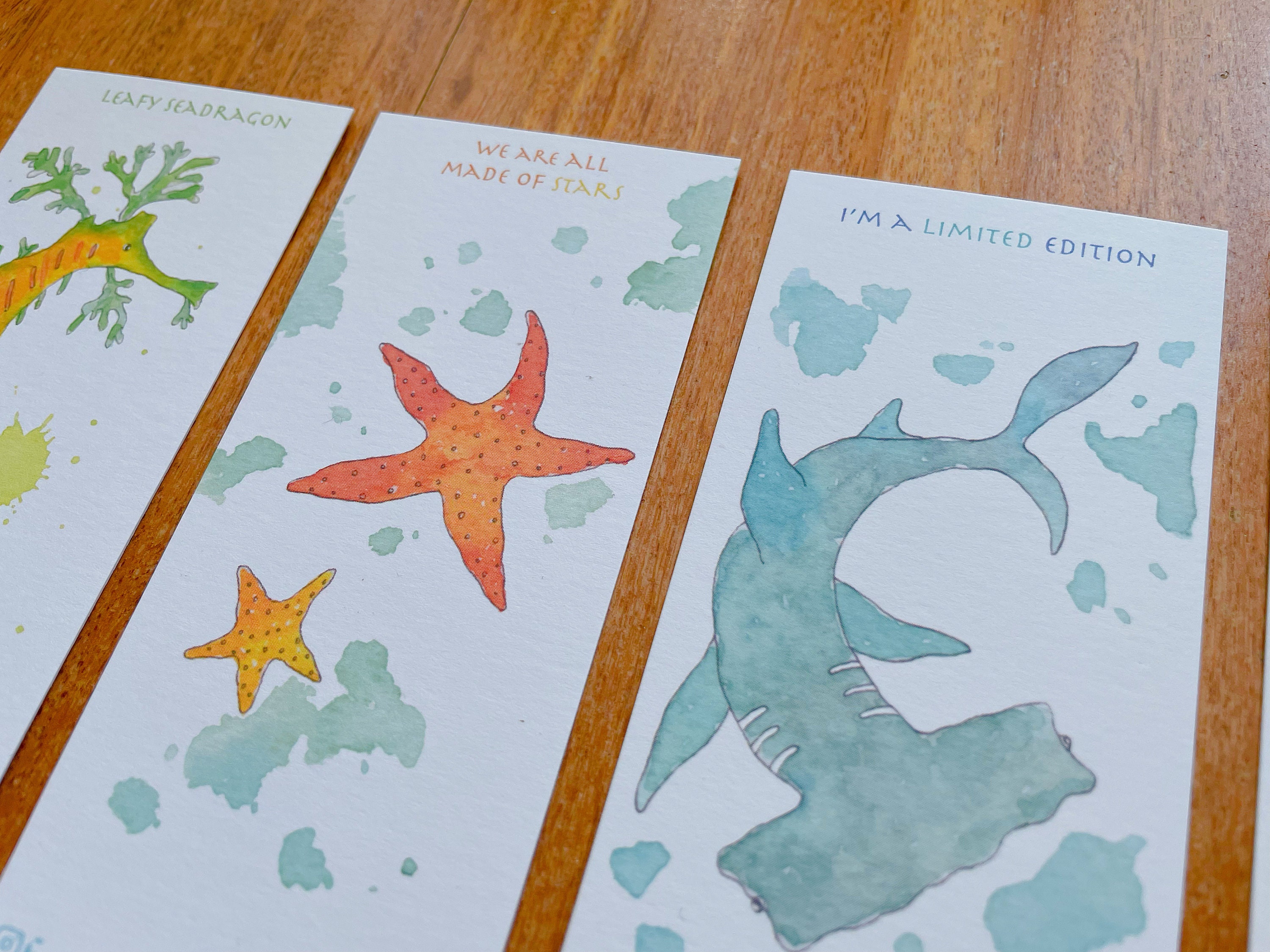 Marine Life Bookmarks Collection/ Sea Animals Bookmarks/ Ink - Etsy