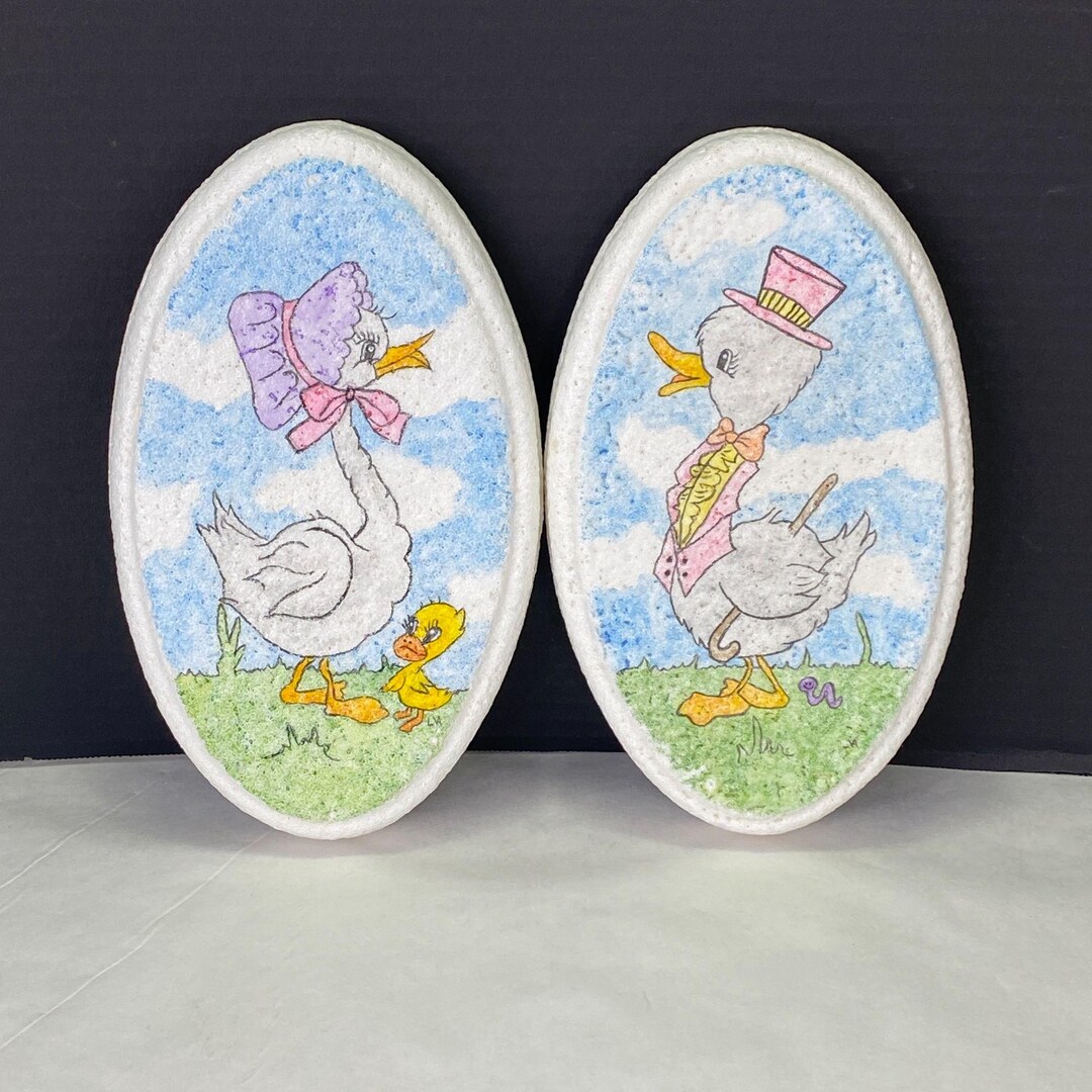 Vintage Duck Goose Hand Painted Plaster Wall Décor Set of 2 - Etsy