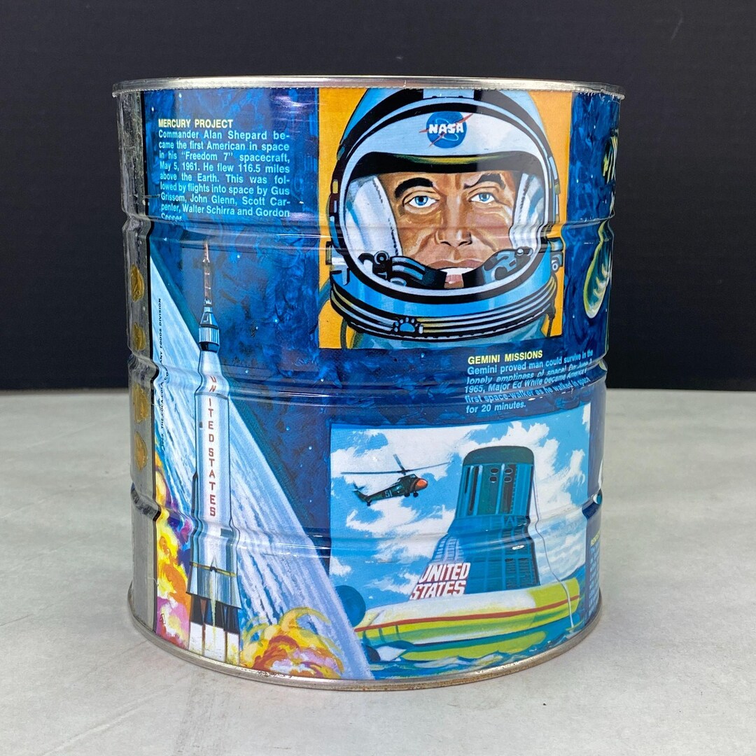 Vintage Coca Cola NASA Space Coffee Tin 1969 Mercury Apollo Gemini ...